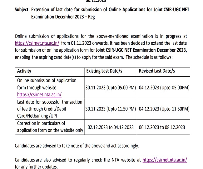 CSIR UGC NET 2023: सीएसआईआर यूजीसी नेट दिसंबर एप्लीकेशन फॉर्म भरने की अंतिम तिथि एक्सटेंड, जल्द ...